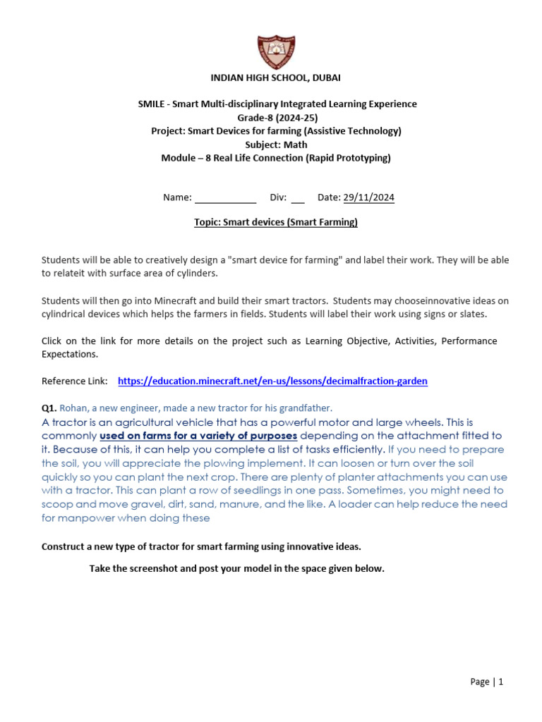 Grade-8 Term-2-Rapid Prototyping Maths Real Life Connection | PDF ...
