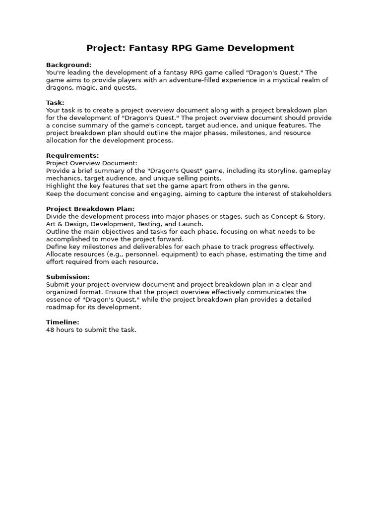 Project Manager - Task | PDF