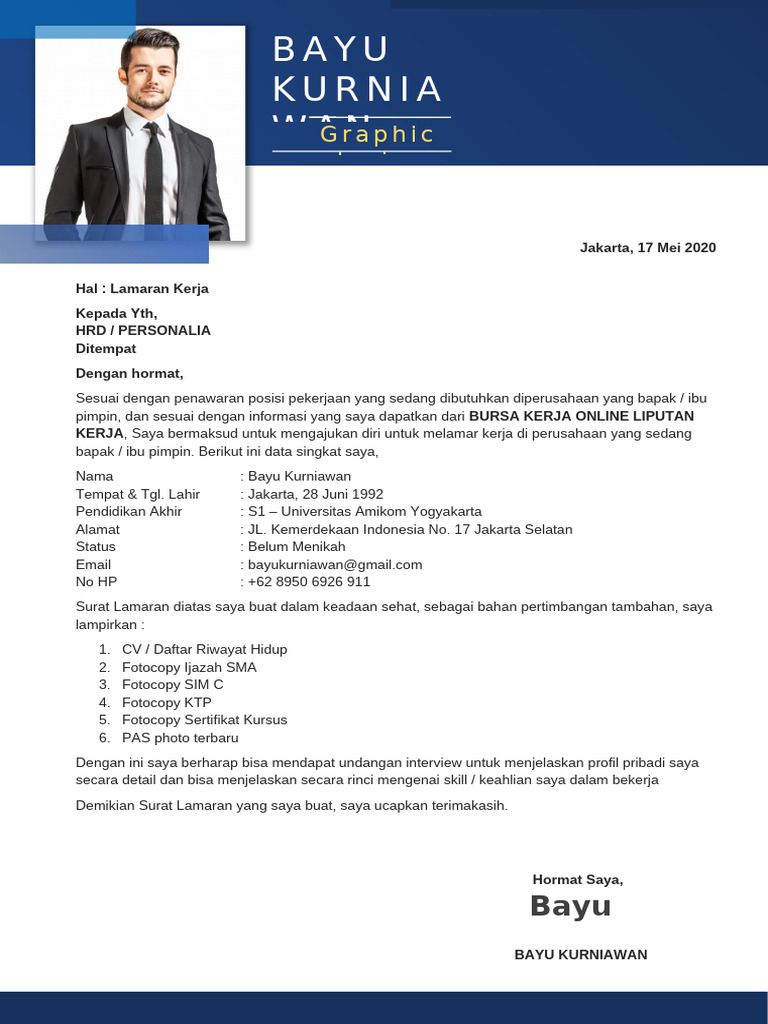 Template CV Dan Surat Lamaran Kode 005 File Surat Lamaran 8k3701 | PDF