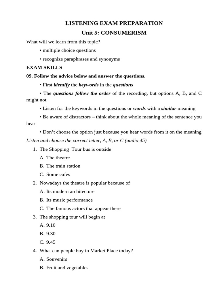 Listening Exam Preparation | PDF | Gorilla