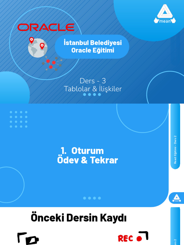 Oracle Spatial & Database Eğitimi 3 - Tablolar & İlişkiler - 9 Ağustos | PDF