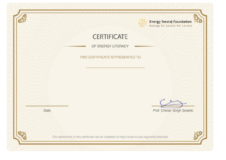Eneergy Literacy Certificate | PDF