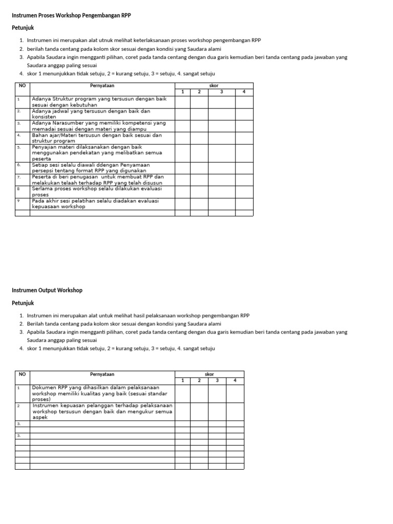 5. Contoh Instrumen Monev Kegiatan | PDF