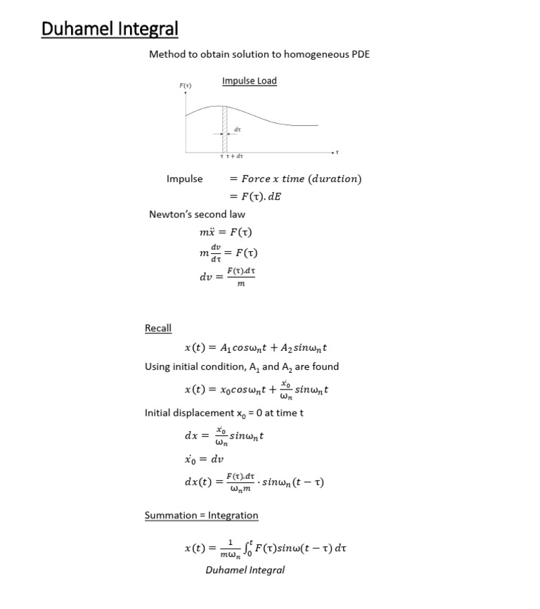 Duhamel Integral for PDE Solutions | PDF