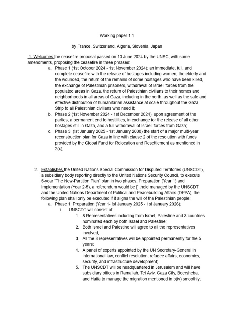 Working Paper by France, Switzerland, Ecuador, Algeria | PDF | West ...