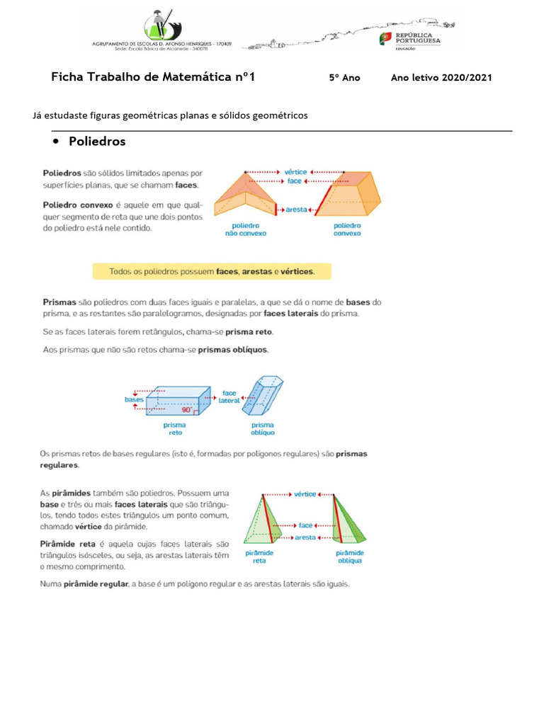 Ficha de trabalho 1 | PDF