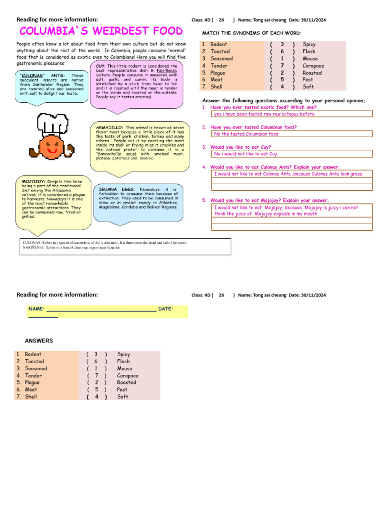 Read_Weirdest Food | PDF | Cuisine | Foods