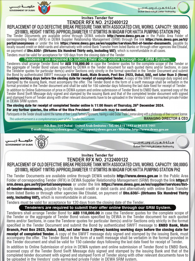 DEWA Tender | PDF