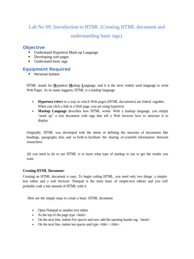 ITC lab9 | PDF | Html | Html Element