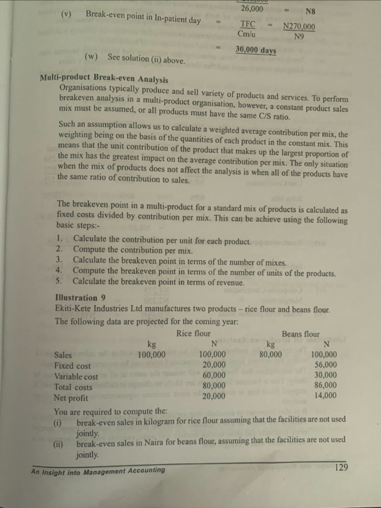 Multi Product BEP | PDF