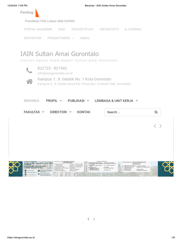 Info PMB IAIN Sultan Amai 2024 | PDF