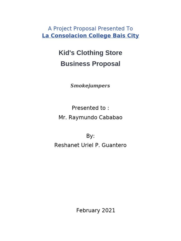 Youth Fashion Store Proposal | PDF | Fashion | Clothing