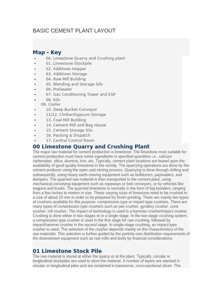 Cement Plant Layout Overview | PDF | Mill (Grinding) | Cement