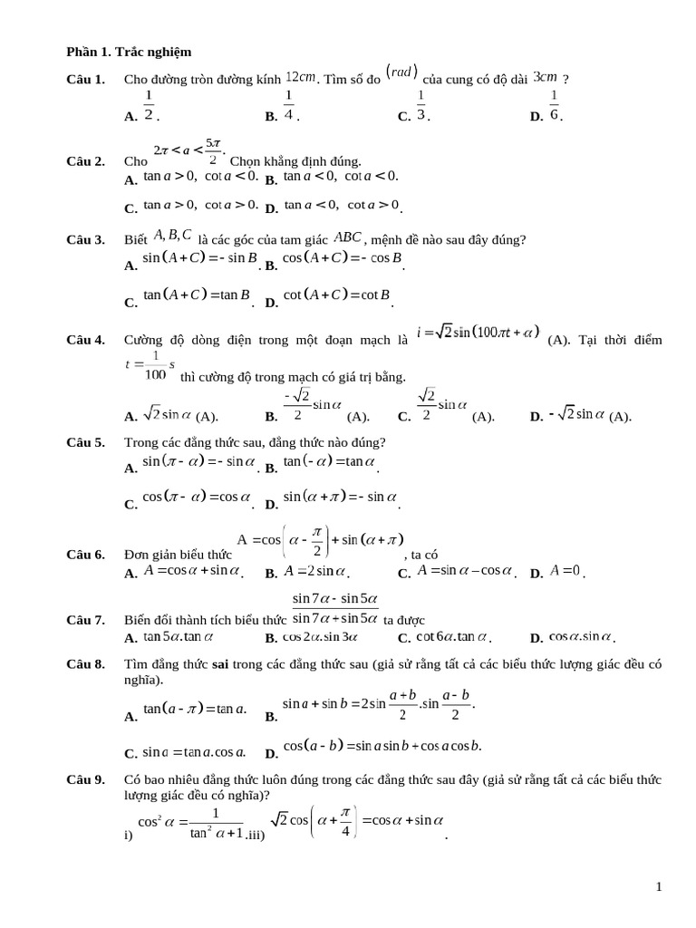 ĐỀ 1 GK1 11 | PDF
