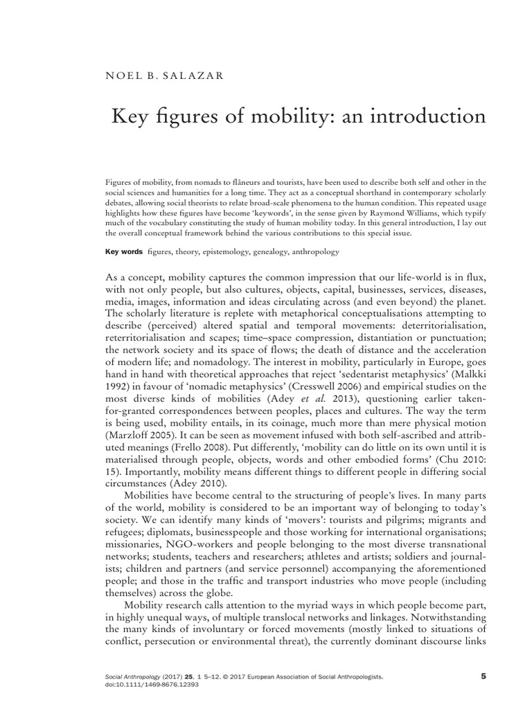 Understanding Mobility in Social Theory | PDF | Anthropology | Ethnography