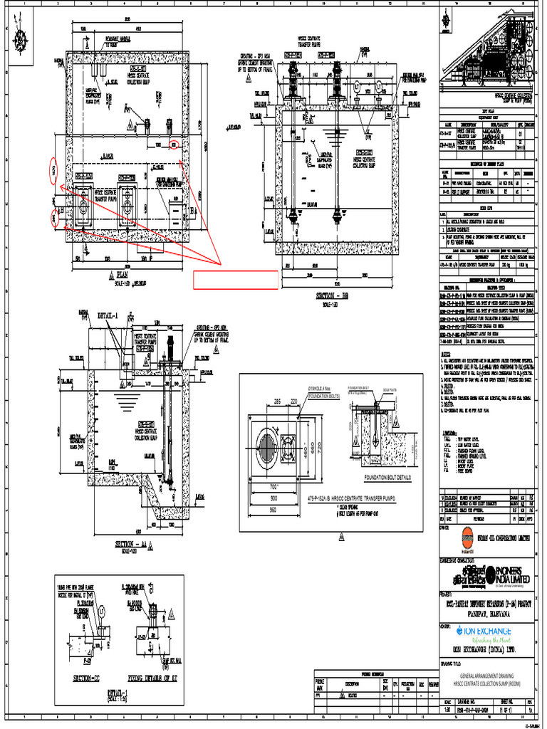 HRSCC Centrate Sump Drawing | PDF