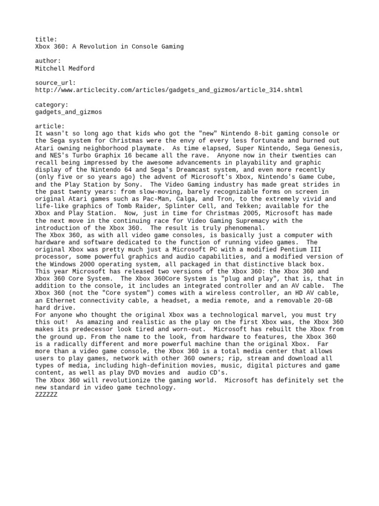 Xbox_360__A_Revolution_in_Console_Gaming | PDF | Xbox (Console) | Xbox 360