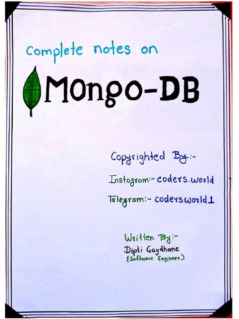 Mongo-DB Complete Handwritten Notes | PDF