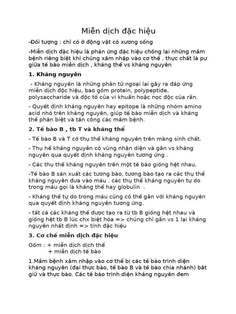 Miễn dịch đặc hiệu | PDF