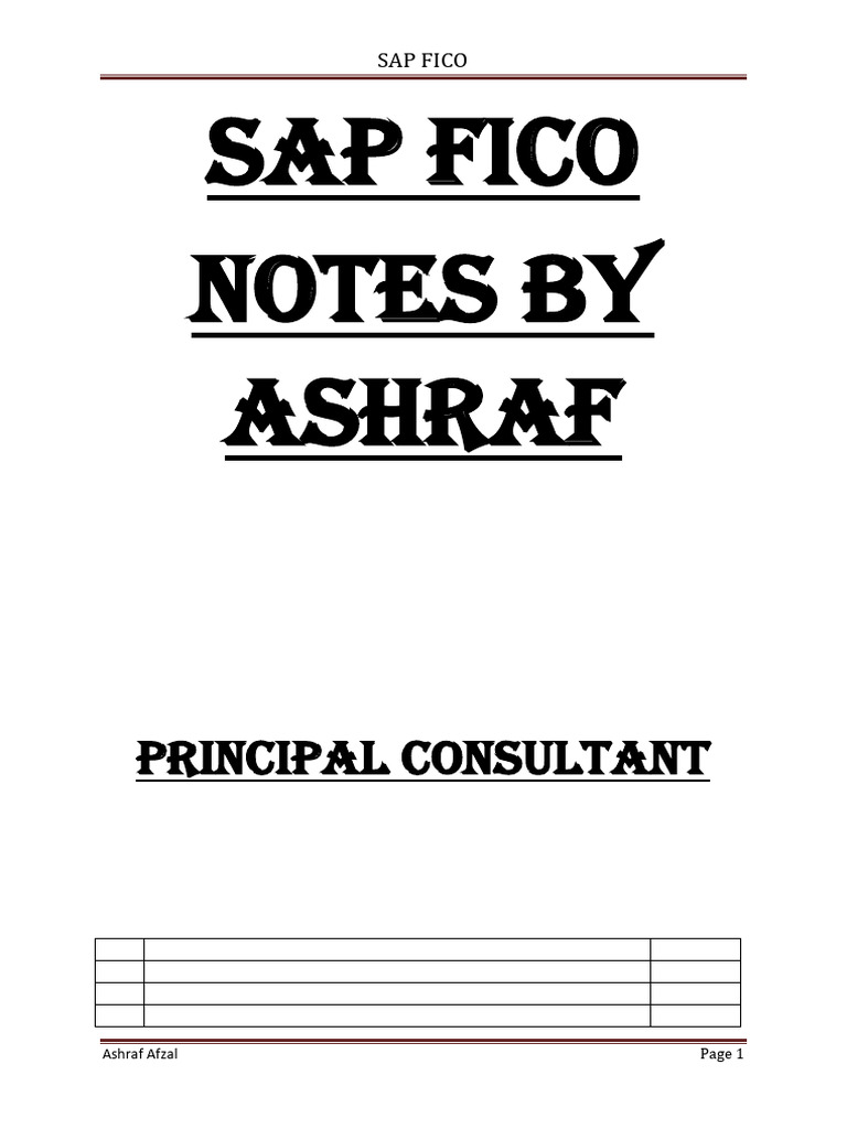 SAP FICO Notes & Configuration Guide | PDF | Enterprise Resource ...