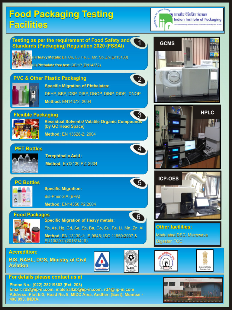 Food Packaging Testing Facility | PDF