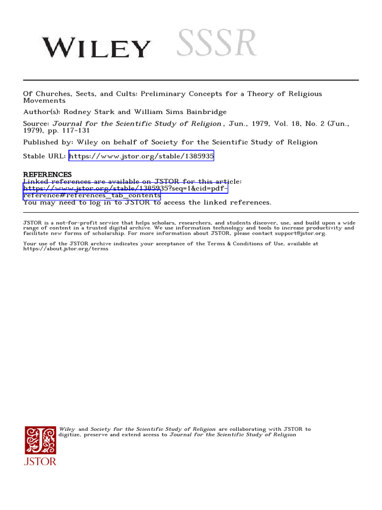 Distinguishing Sects, Cults, and Churches | PDF | Theory | Sect