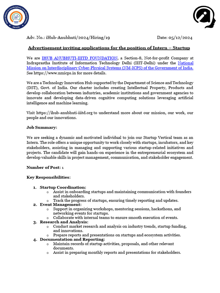 Intern - Startup (2) | PDF | Startup Company | Small Business & Entrepreneurs