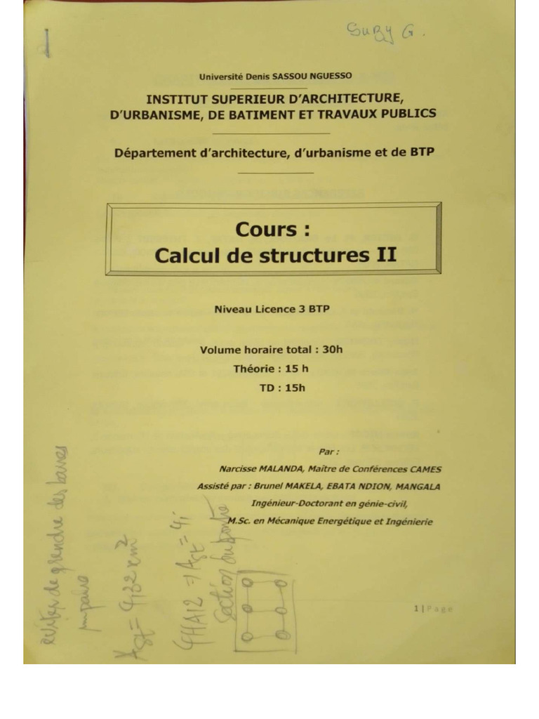 Chp5 Calculs Structures II L3 BTP | PDF