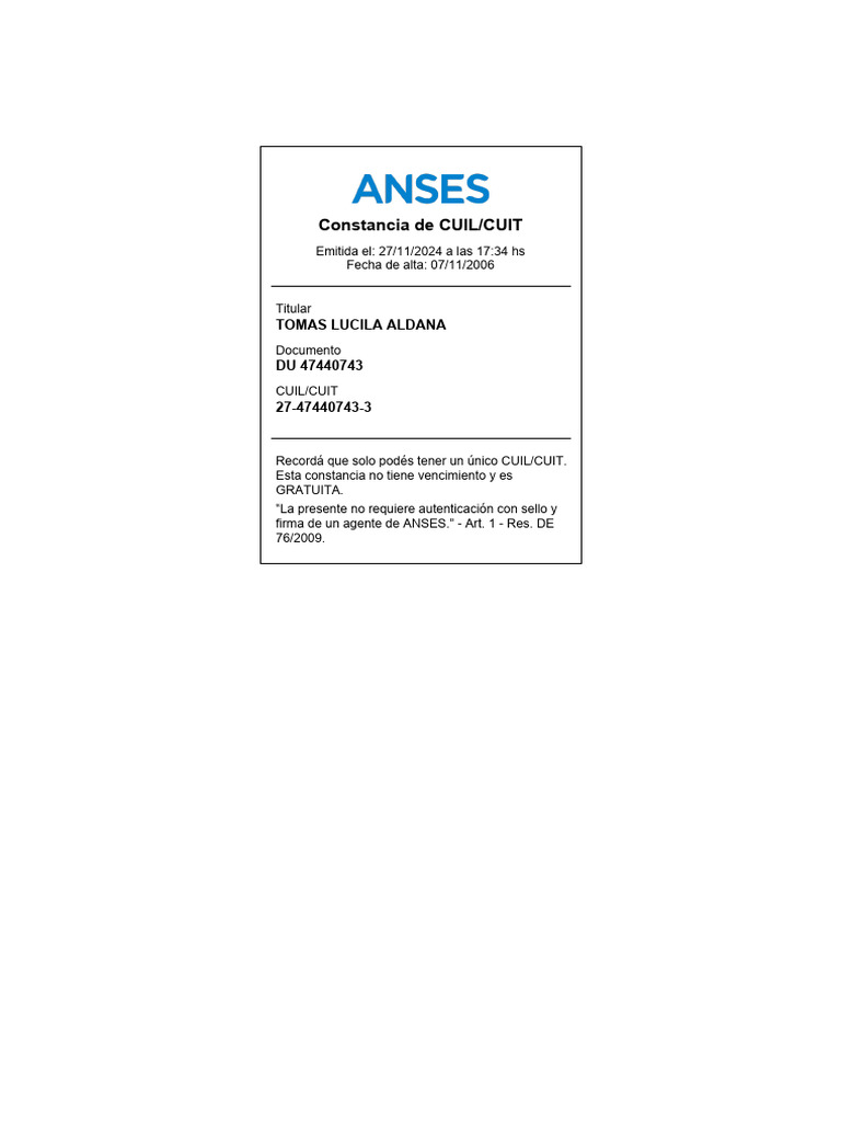 Constancia Cuil | PDF