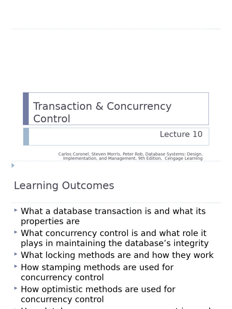 376424_LEC10Transaction _ Concurrency Control | PDF | Database ... 376424_LEC10Transaction _ Concurrency Control | PDF | Database ...