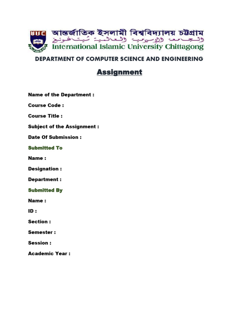 Assignment Coverpage | PDF