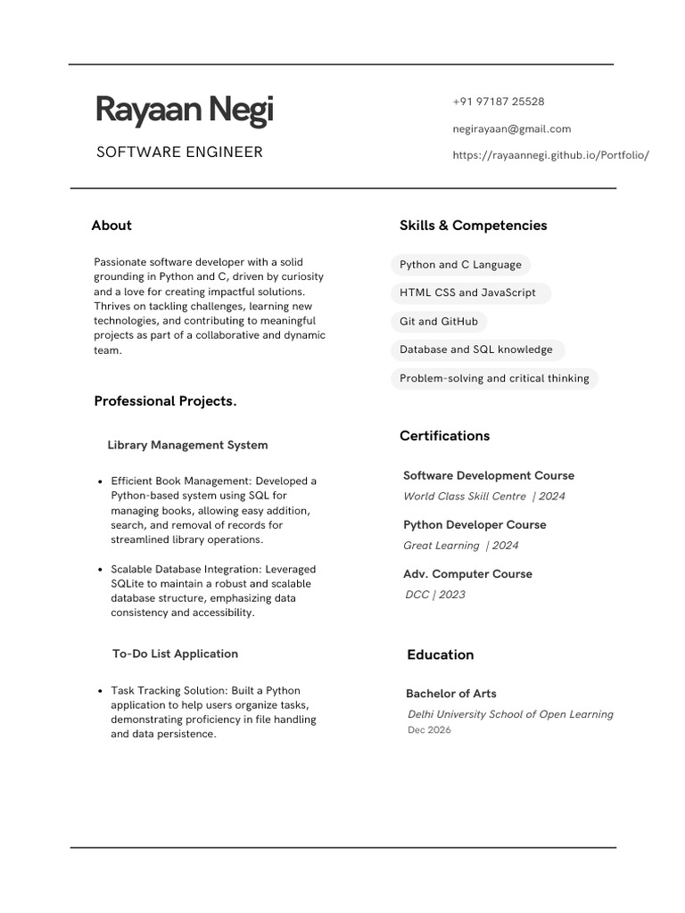 Rayaan Resume | PDF