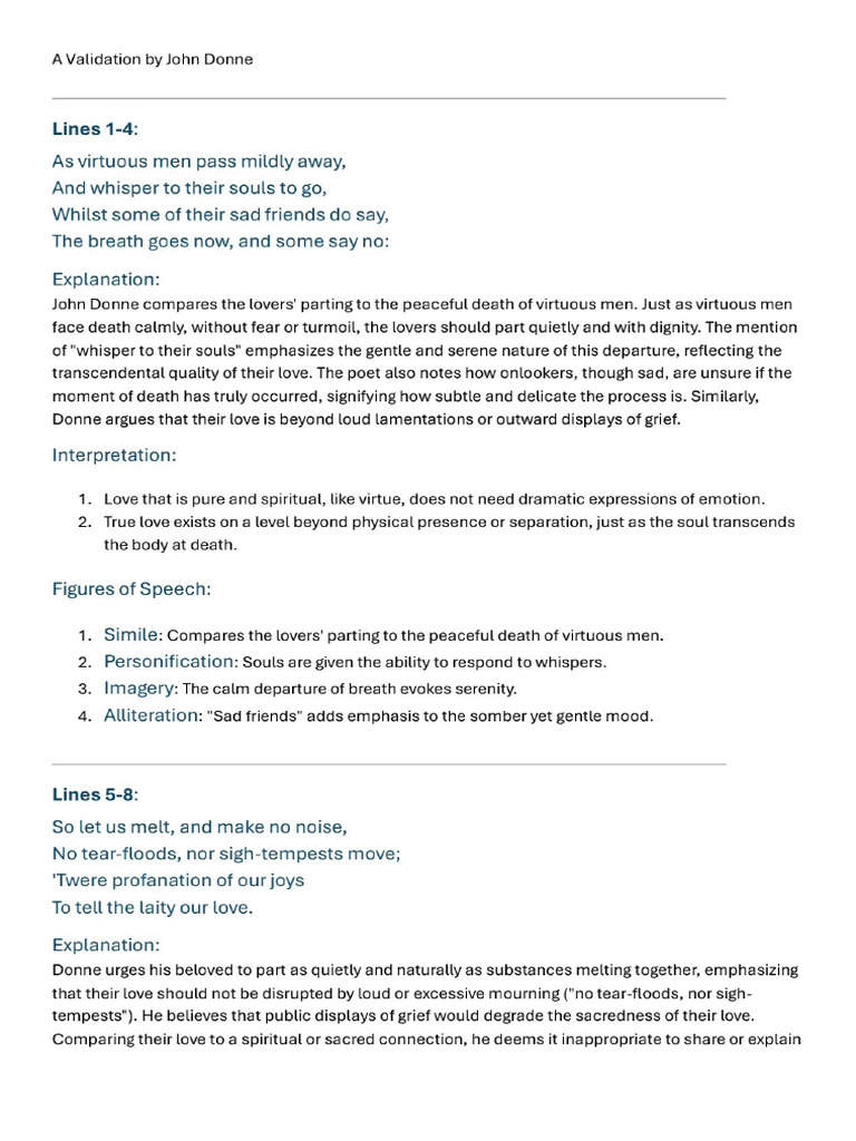 A Validation Poem Notes | PDF