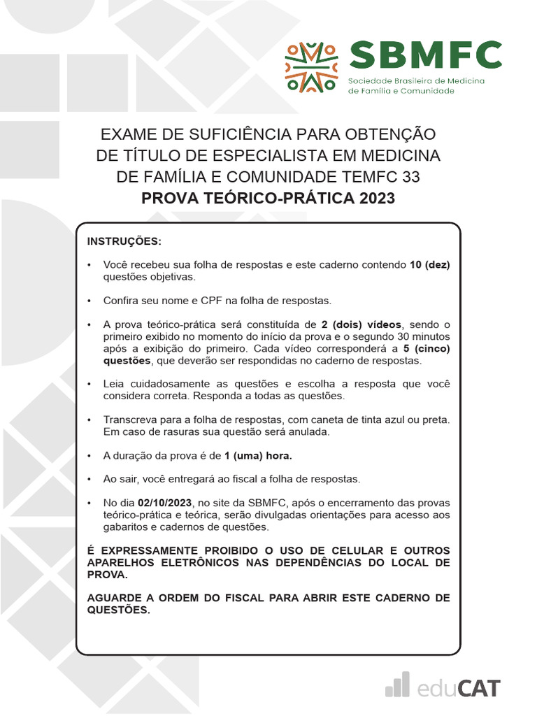 Provas Temfc 28 A 33 | PDF | Dor | Vertigem