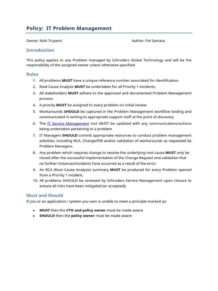 IT Problem Management 2022 | PDF