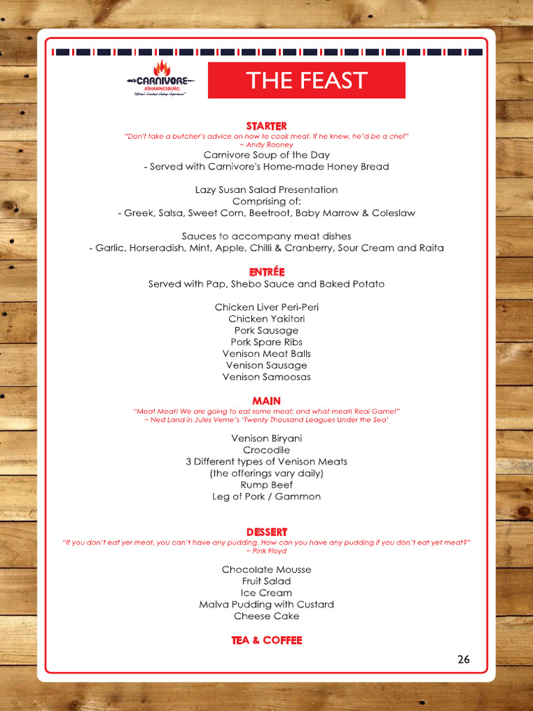 Carnivore Menu 2020 Web | PDF