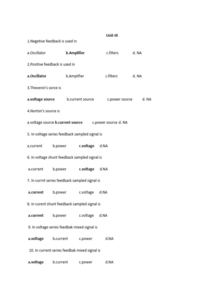 AEC - Unit - 3 - and - 4 MCQ | PDF | Operational Amplifier | Electronic Oscillator