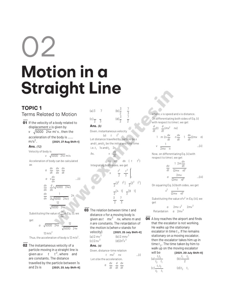kinematics PYQ (1) | PDF | Acceleration | Kinematics