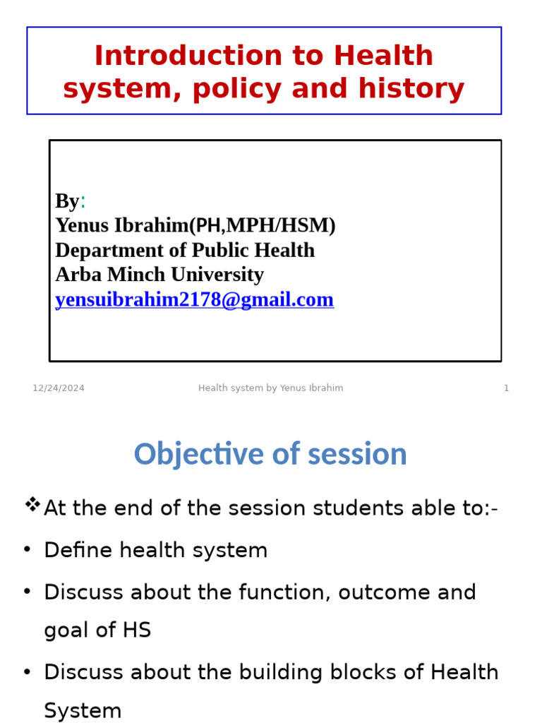Health System and Policy | PDF | System | Health Care