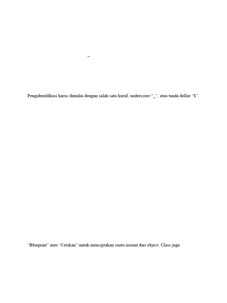 Panduan Lengkap Identifier dan OOP di Java | PDF