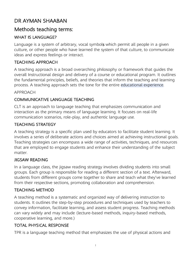 Methodology²⁴66 | PDF | Learning | Language Education