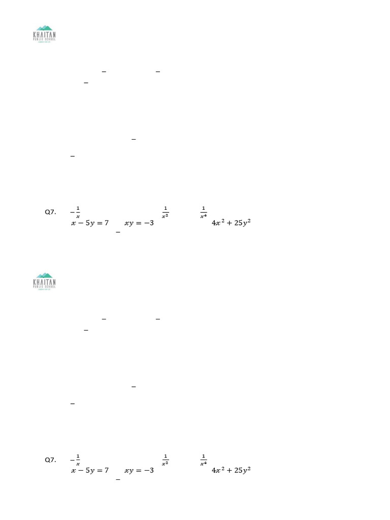 Class 8 Math Revision Worksheet 2024-25 | PDF | Mathematics | Algebra