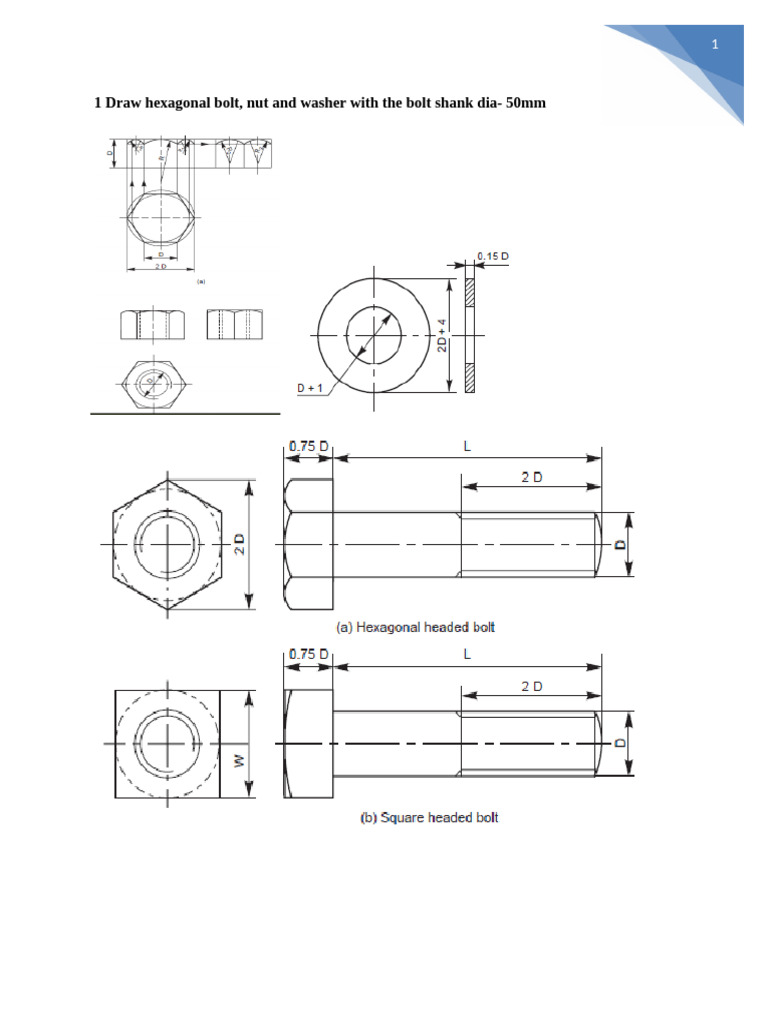 1 Draw hexagonal bolt | PDF