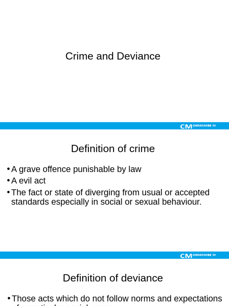 Crime and Deviance | PDF | Deviance (Sociology) | Crimes