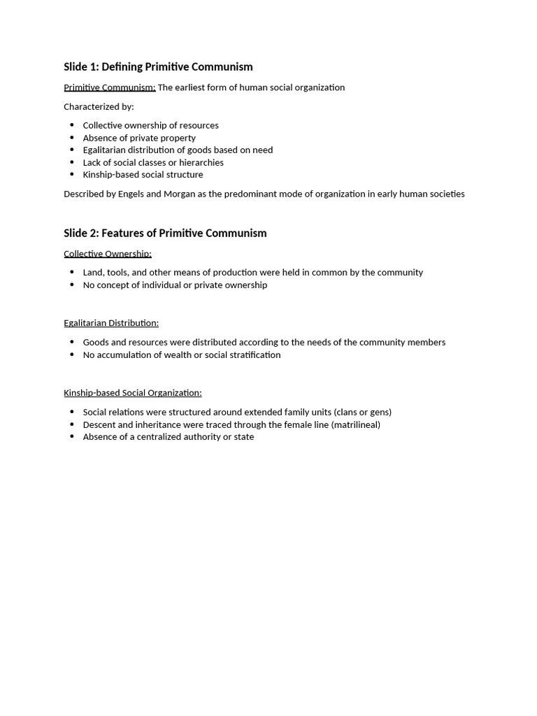 Understanding Primitive Communism | PDF