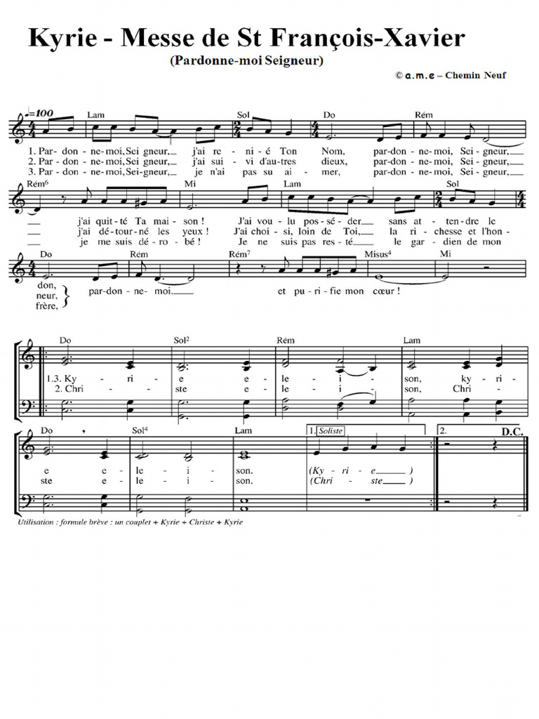 Kyrie Messe de ST Francois Xavier | PDF