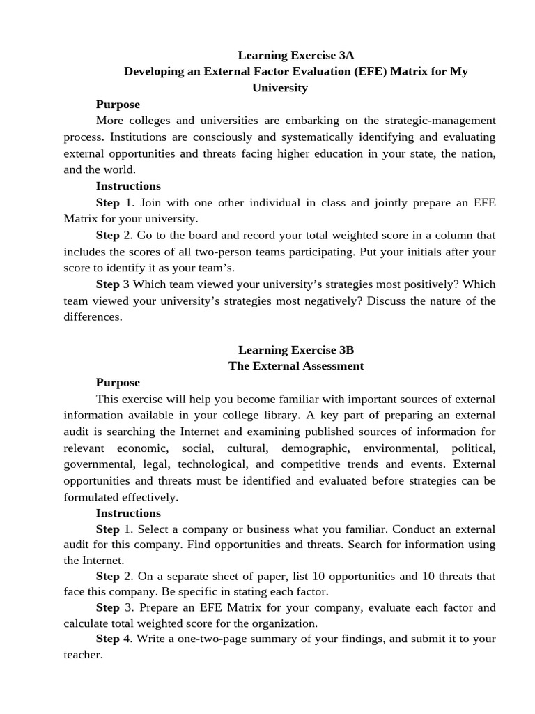 Learning Exercise 3A, 3B | PDF