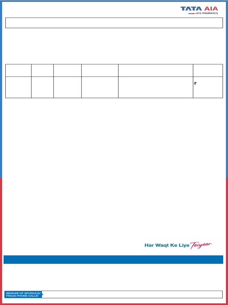 Insurance Premium Receipt Notice | PDF | Insurance | Life Insurance