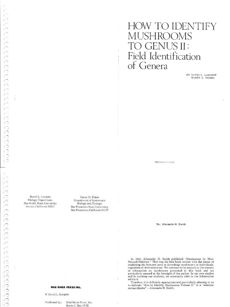 Largent & Thiers 1977 - How To Identify Mushrooms To Genus II - Field ...
