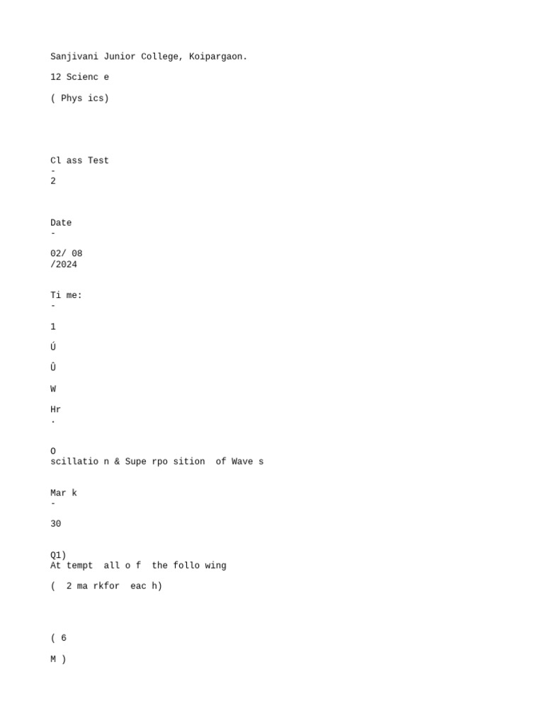 Class_Test_Questions | PDF